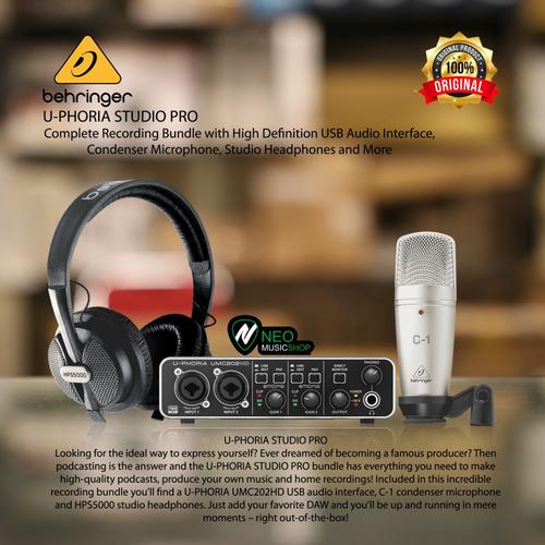 Jual Behringer UMC202HD Uphoria Studio Pro Complete Recording Bundle ...