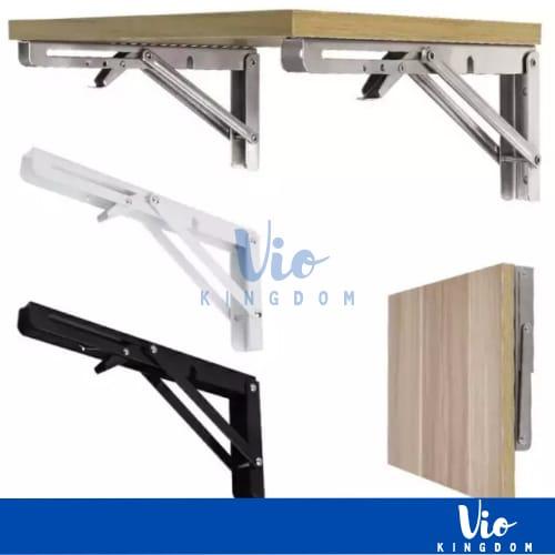 Jual 40 cm PUTIH Siku Lipat Penyangga Rak Meja Bracket Foldable white ...
