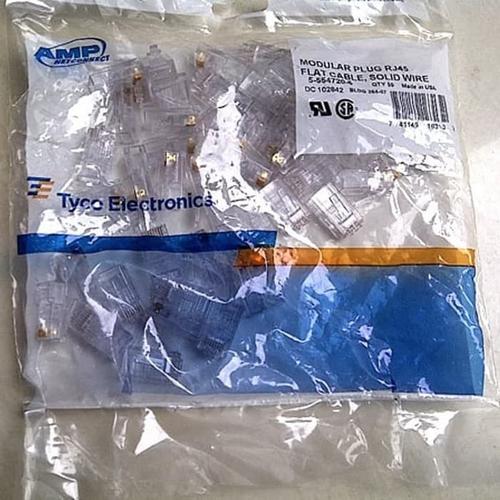 Jual Original AMP 1Pack isi 50 Connector LAN RJ45 Cat5 Cat6 - Jakarta ...