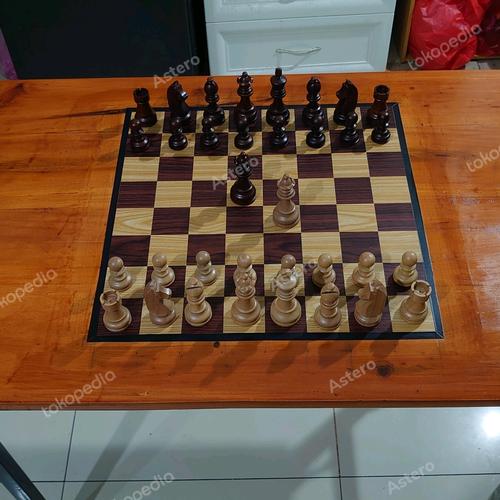 Jual Meja Catur Lipat Kayu Solid Mahogany 95x60cm + Catur Set ...