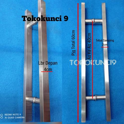 Jual Pull Handle Kotak 60cm stainless Tarikan Pintu Segi 40x20 SS ...
