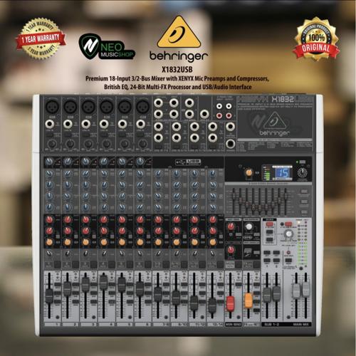 Jual Behringer X1832USB 18-Input 3/2 BUS Mixer and USB/ Audio Interface ...