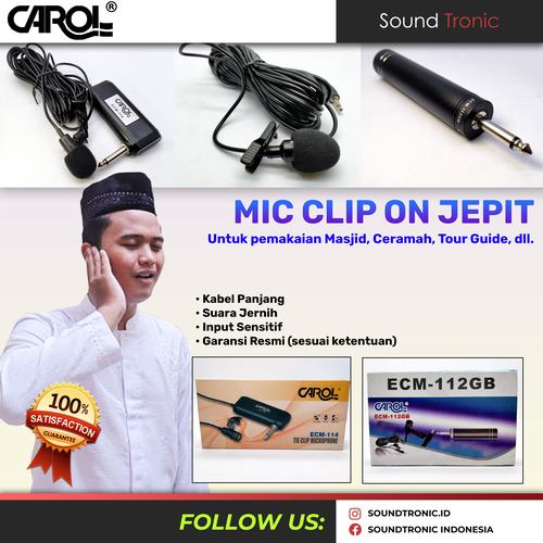 Jual Microfon Imam Masjid CAROL Mic Jepit Kabel Clip On - ECM - 114 ...
