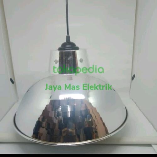 Jual Kap Lampu Gantung Industri Silver Stainless Fitting E27 40cm 16inci - Jakarta Pusat - Jaya ...