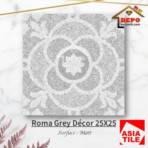 Jual Asia Tile Roma Grey Decor 25x25 Kw1 Keramik Lantai Kamar Mandi ...