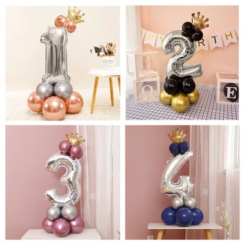 Promo [MINI SET] Birthday Paket CHROME ANGKA JUMBO SILVER STAND Dekor ...