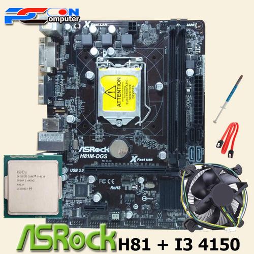 Jual Mainboard Mobo Motherboard soket lga 1150 H81 i3 4150 dan Fan ...