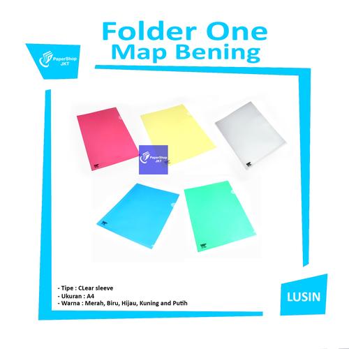 Jual [ PERPACK ]Map L / Map Bening Folder One A4 Warna - Biru - Jakarta Utara - Paper Shop Jkt ...