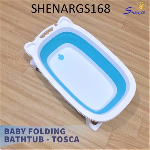 Jual NEW-baby folding bathtub - Bak Mandi Bayi Lipat Portable - GREEN ...