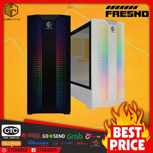 Jual Casing Cube Gaming Fresno - Tempered Glass ATX Gaming Case - Putih ...