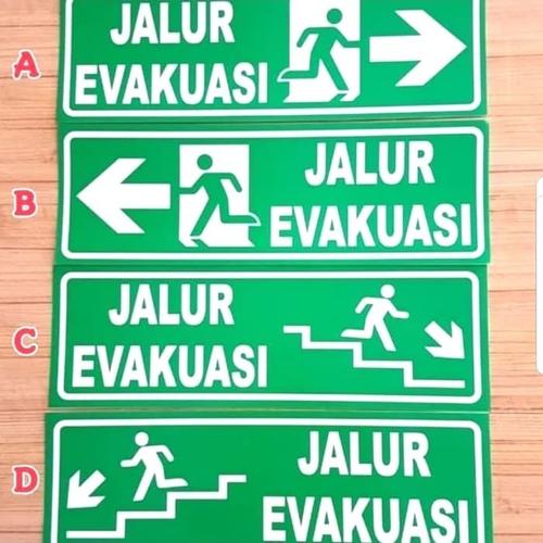 Jual Sign Rambu Akrilik JALUR EVAKUASI uk 30x10cm - A - Jakarta Barat ...