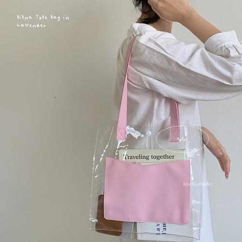 Promo Bitna PVC Tote Bag - INS Korean Tote Bag - Polos Kancing, 1. Soft Pink - Kota Tangerang ...