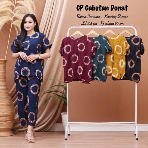 Jual SETELAN CP RAYON BAJU TIDUR WANITA / SETELAN PIYAMA BATIK BUSUI LD 105 - CP KOTAK - Kota ...