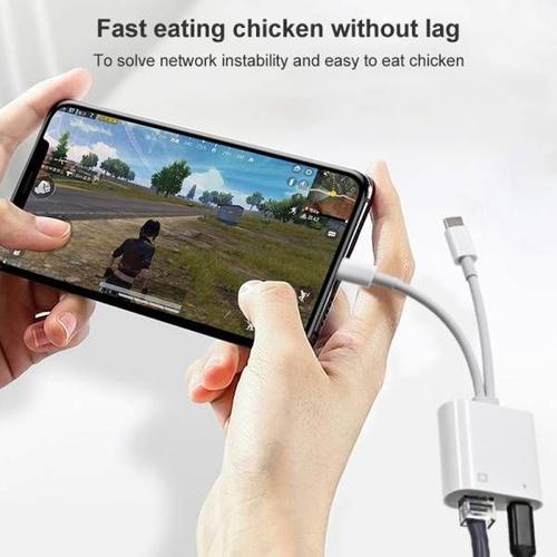 Jual 2in1 iPhone iPAD Lightning Type C to LAN Ethernet 100Mbps RJ45 ...