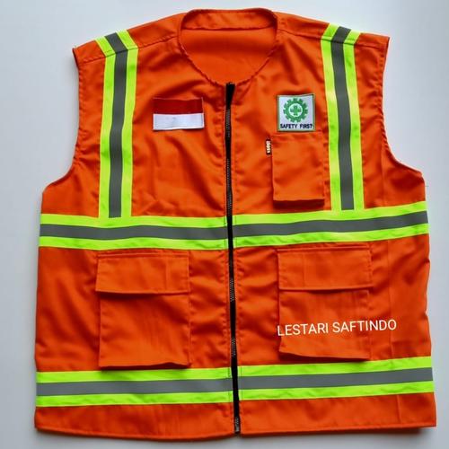 Jual ROMPI SAFETY WARNA ORANGE REFLEKTOR KOMBINASI BAHAN DRILL - S ...