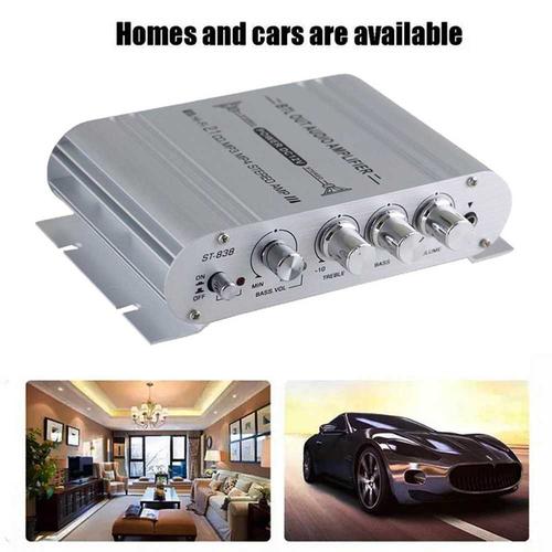 Jual Audio Ampli HiFi Stereo Amplifier Treble Bass Booster DC 12V ...