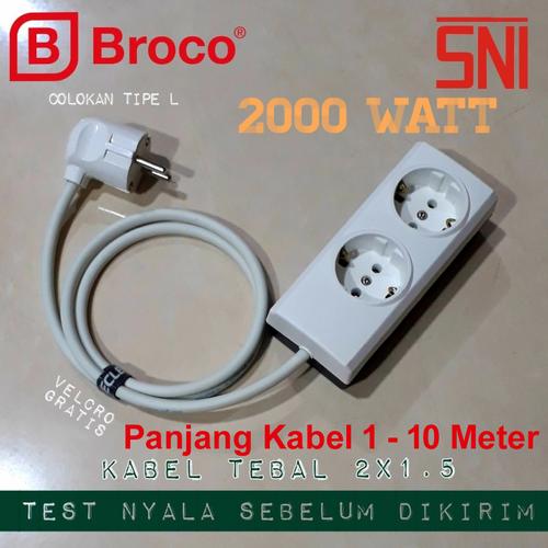Jual Kabel Extension TEBAL 2×1.5 Colokan BROCO 2 lubang 1 - 10 METER ...