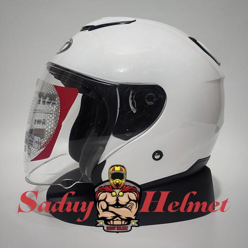 Jual KYT KYOTO SOLID WHITE / PUTIH ORIGINAL - HELM HALF FACE KYT KYOTO ...