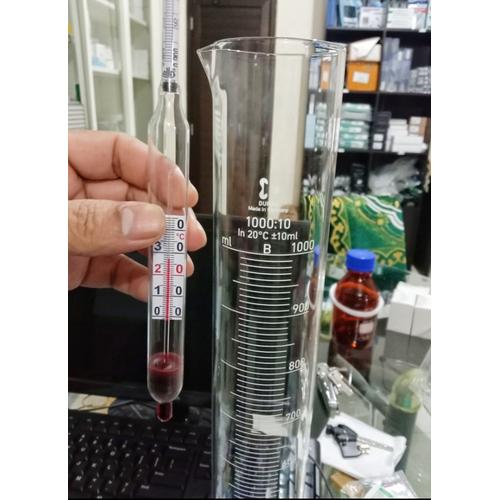 Jual Hydrometer with Thermometer Bensin Plus Gelas Ukur Kaca Duran ...