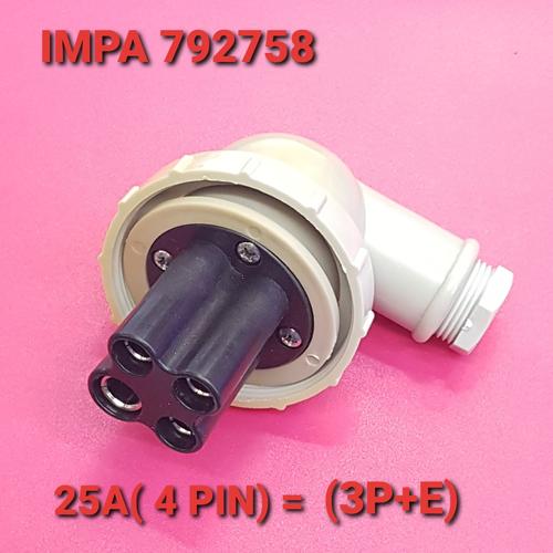 Jual Marine Plug ( L Type) 25A/4 PIN = 3P+E IMPA 792758 - Jakarta Barat ...