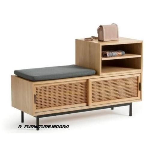 Jual bench sofa rak sepatu industrial kaki besi kayu jati minimalis ...