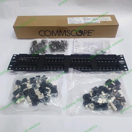 Jual patch panel 48 port amp commscope cat 6 lengkap modular jack cat 6 ...