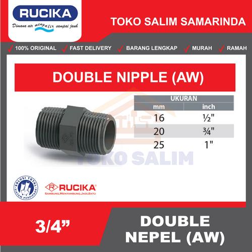 Jual Double Nipple / Dobel Nepel / Double Drat Luar 3/4" AW JIS Rucika - Kota Samarinda - TOKO ...