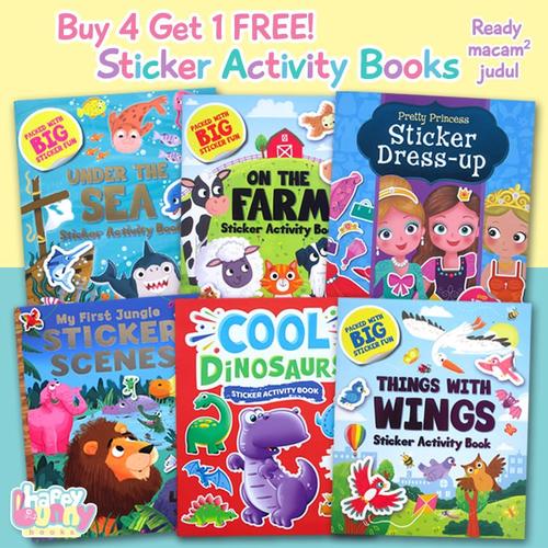 Jual Buy 4 Get 1 FREE! Sticker activity books (ada macam-macam tema ...