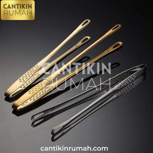 Promo CAPITAN DAGING CENTER HOLED BBQ STAINLESS EMAS GOLD FOOD TONGS ...