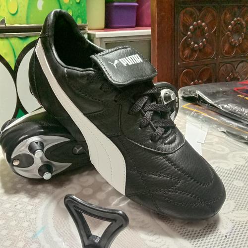 Jual sepatu sepak bola puma hitam terkini pul 6 baut kulit sapi asli ...