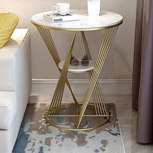Jual meja side besi gold top marmer/meja/meja cofee/meja tamu /meja ...