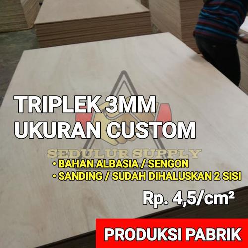 Jual Triplek 3mm MULTIPLEK PLYWOOD ALBASIA UKURAN CUSTOM SESUAI ...