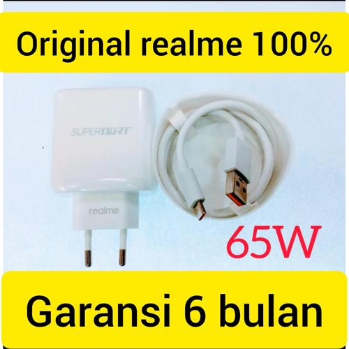 Jual Realme Charger 65W SUPER DART + Data Cable Type-C Original 100% ...