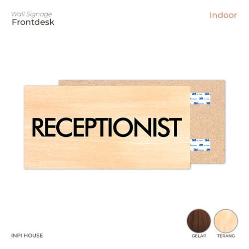 Jual sign system receptionist - front desk sign - receptionist - Coklat ...