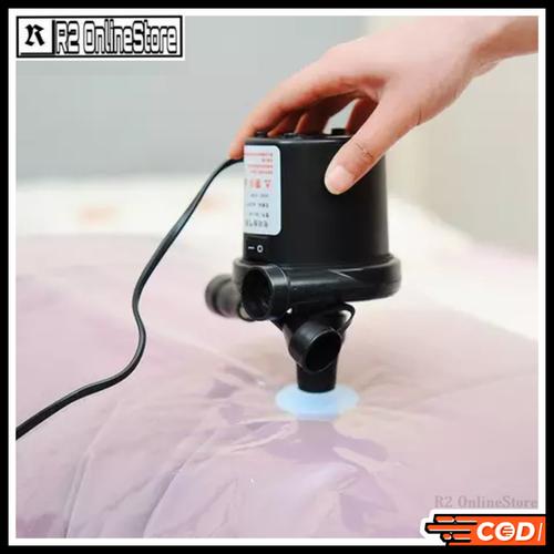 Promo Pompa Angin Elektrik Plastik Vacuum Bag Vakum Baju Kasur Bantal 2 in 1 - Hitam - Kota ...