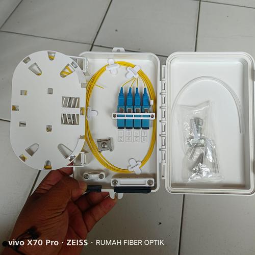Jual odp 4 core lengkap pigtail SC UPC/roset 4 core lengkap pigtail SC ...