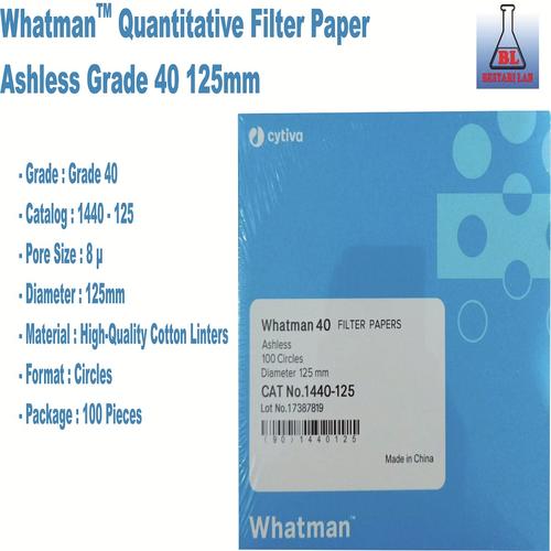 Jual Filter Paper Whatman No. 40 Dia. 125 mm. Kertas Saring Whatman ...