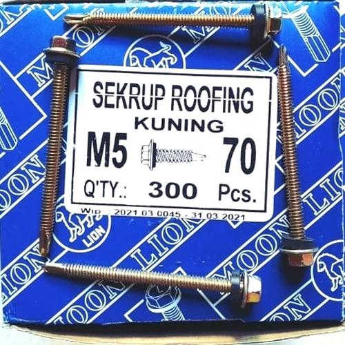 Jual Sekrup Roofing 12x70 MOON LION/Sekrup Roofing Kuning 12x70 MOON ...