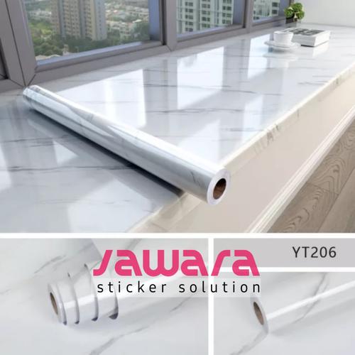 Jual stiker marble marmer glossy putih wall sticker dinding Dapur ...