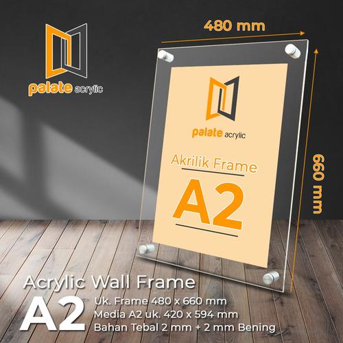 Jual acrylic / akrilik frame poster/wall display ukuran A2 bahan 2mm ...