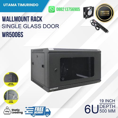 Jual Wallmount Rack INDORACK Single Door Rack Server 6U Depth 500mm ...