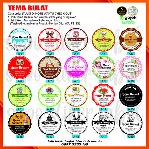 Promo STICKER/STIKER LABEL PRODUK MAKANAN KUE KEMASAN CUTTING STIKER ...