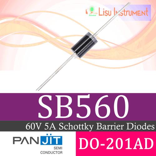 Jual SB560 60V 5A 700mV@5A Schottky Diodes DO-201AD PANJIT ...