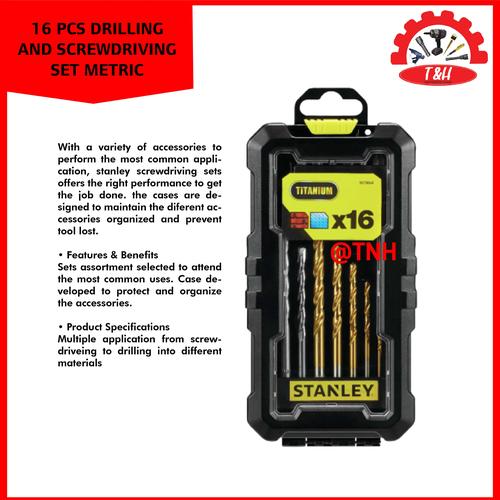 Jual Stanley 16 Piece Drilling And Screwdriving Set Metric - Jakarta ...