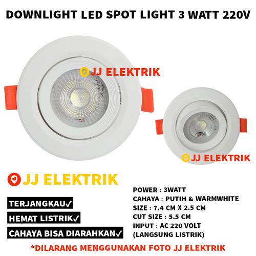Jual Lampu Downlight Sorot LED Plafon 3W 5W 7W Spotlight 3/5/7 Watt 220V - 3W, Natural - Kab ...