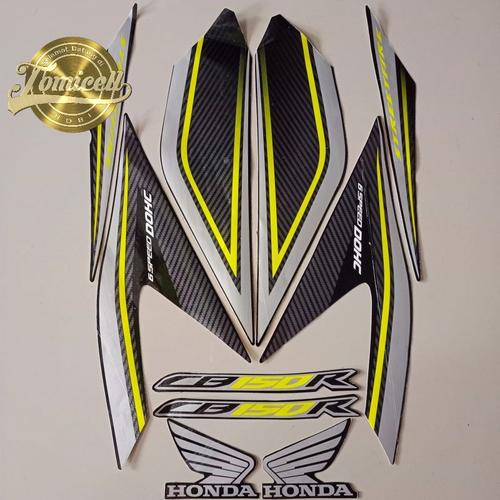 Jual striping honda cb150r cb 150 r 2016 hitam lis kuning stiker motor ...
