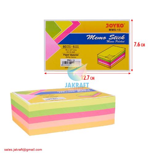 Jual Kertas Sticky Note 5 Warna Mix JOYKO MMS-15 isi 400 Memo Stick ...