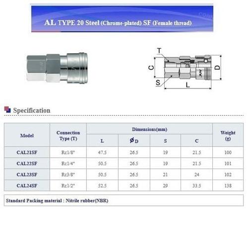 Jual NAC Quick Coupler CAL 24 SF / 40 SF 1/2 SS304 HI-Coupler 40SF CAL ...