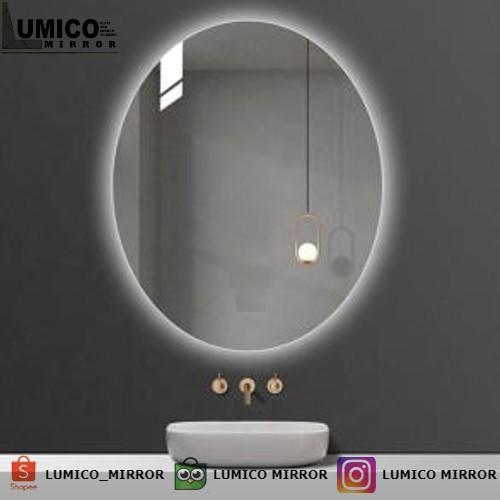 Jual CERMIN DINDING / CERMIN KAMAR MANDI LED OVAL Uk. 80cm & 90cm ...