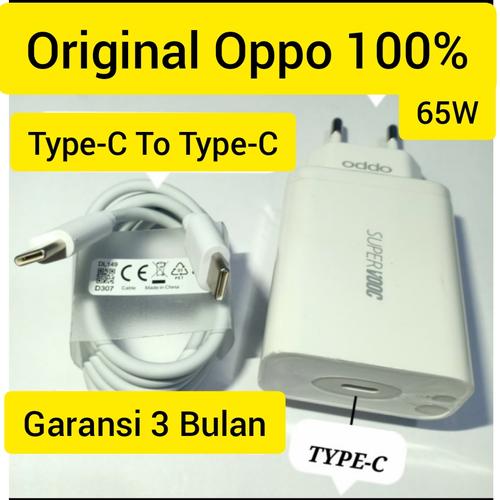 Jual OPPO Charger GaN 65W SuperVOOC + Cable Type-C To Type-C Original ...
